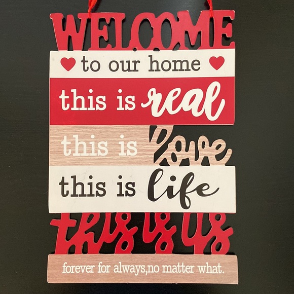 Wall Decor | Welcome Home Inspirational Word Cut Out Design Decor Sign ...